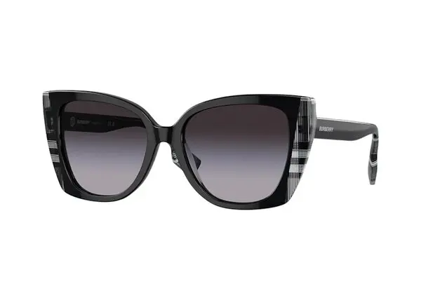 Burberry Cateye Sunglasses - Black/check White (be_4393_40518g_54mm)