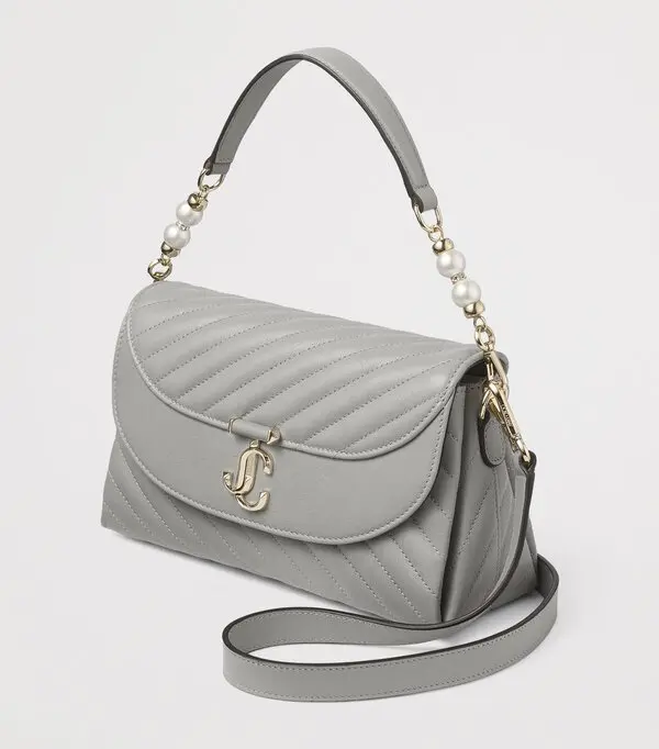 JIMMY CHOO Curve Quilted Leather Top-handle Bag - Grey
