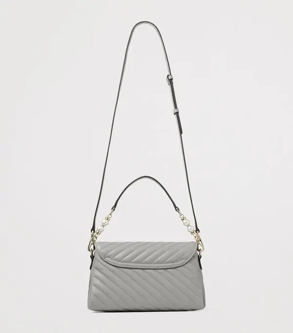JIMMY CHOO Curve Quilted Leather Top-handle Bag - Grey
