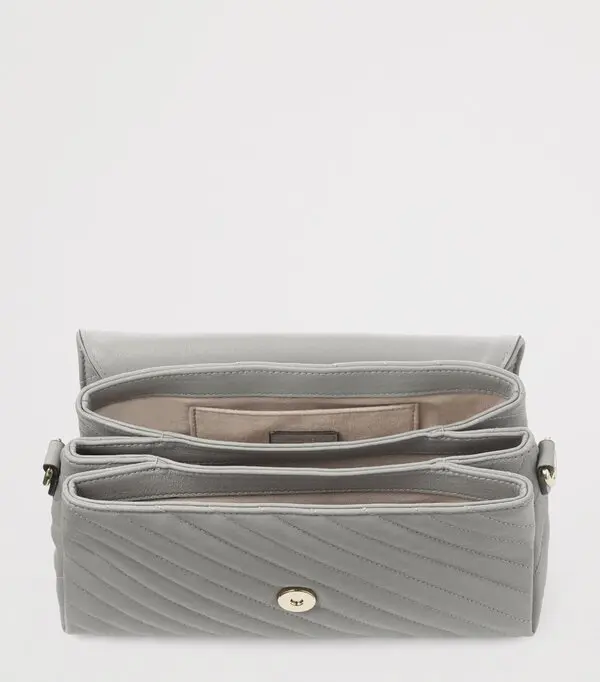 JIMMY CHOO Curve Quilted Leather Top-handle Bag - Grey