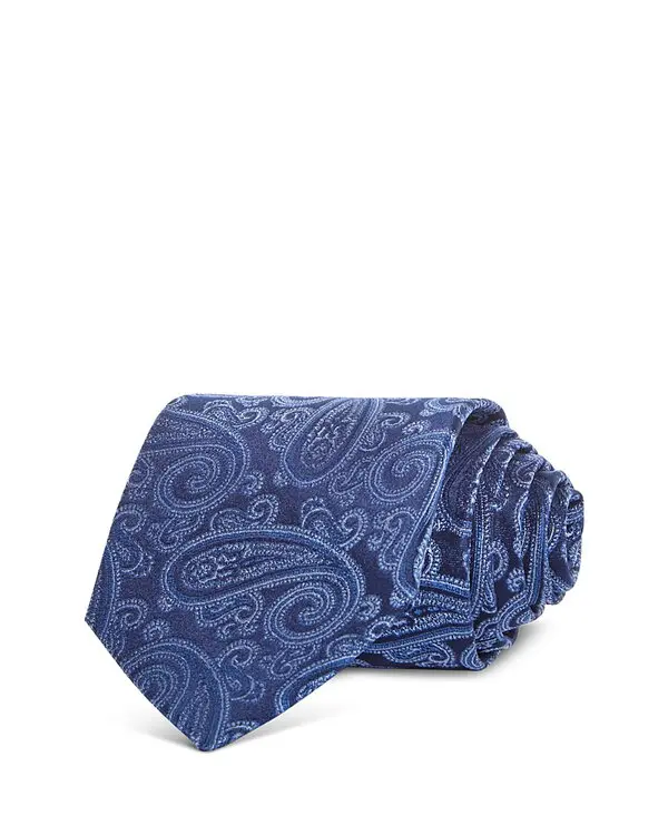 Bloomingdale'S Silk Paisley Neck Tie - Navy