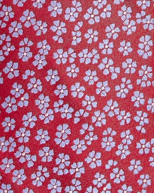 Bloomingdale'S Floral Silk Neck Tie - Red