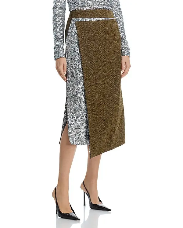 Rabanne Tweed Sequin Long Skirt