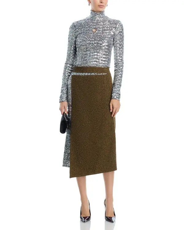 Rabanne Tweed Sequin Long Skirt