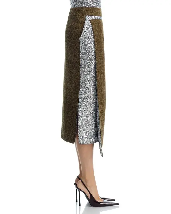 Rabanne Tweed Sequin Long Skirt