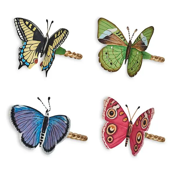 JULISKA Meadow Walk Butterfly Napkin Rings, Set Of 4 - Multi