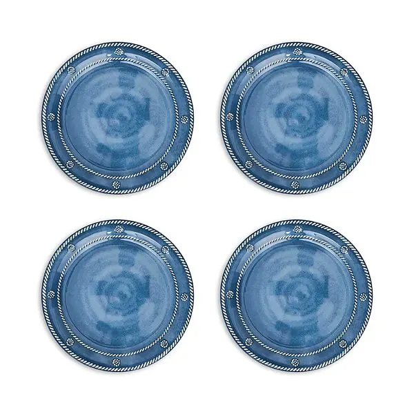 JULISKA Berry & Thread Melamine Dessert/salad Plate, Set Of 4 - Blue