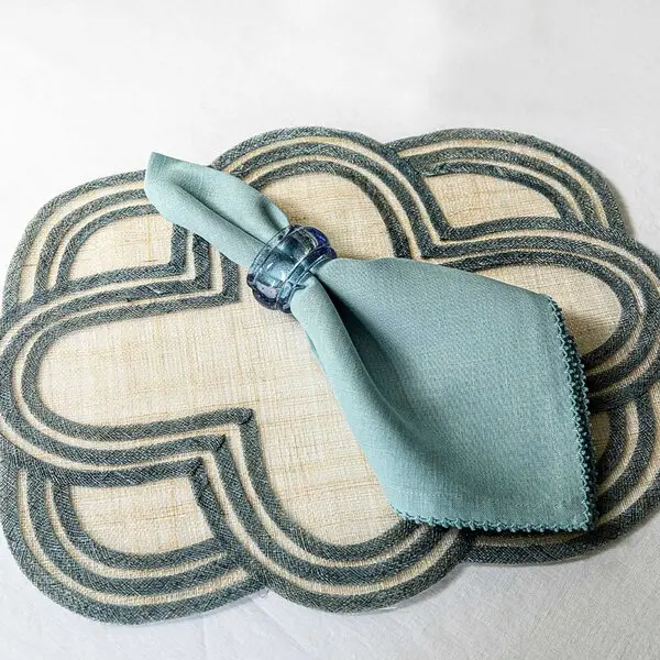 JULISKA Scallop Stripe Placemat - Blue