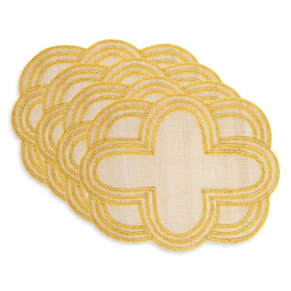 JULISKA Scallop Stripe Placemat - Yellow