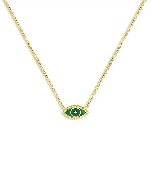 KARMA AND LUCK Future Visions Evil Eye Malachite Necklace - Gold/green