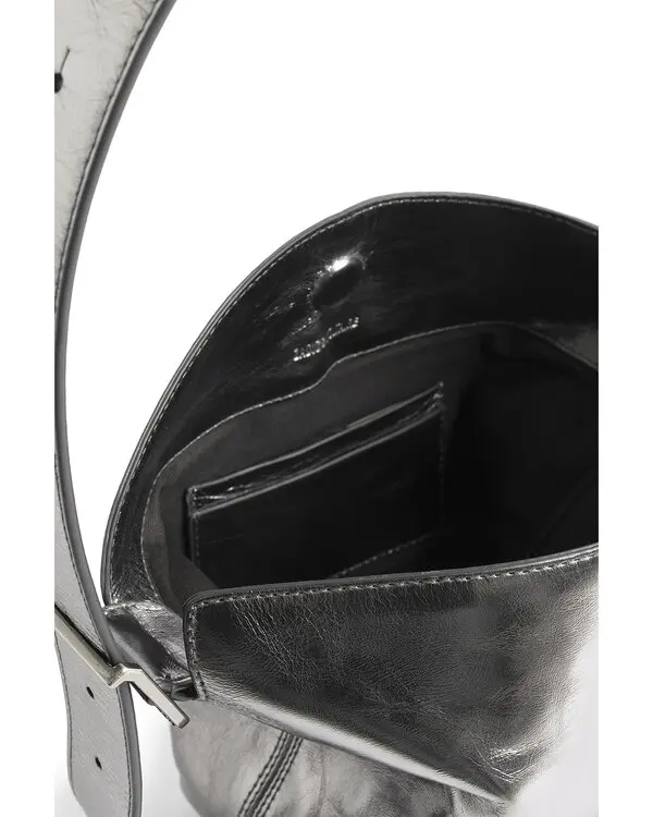 Zadig&Voltaire Baby Jane Vintage Metallic Leather Convertible Crossbody - Gun