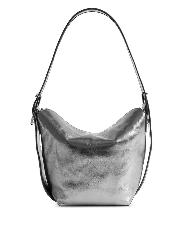 Zadig&Voltaire Baby Jane Vintage Metallic Leather Convertible Crossbody - Gun