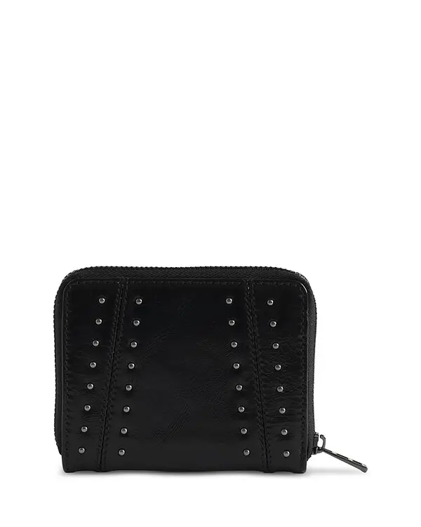 Zadig&Voltaire Mini Zv Studded Vintage Patent Leather Wallet - Black