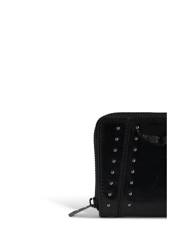 Zadig&Voltaire Mini Zv Studded Vintage Patent Leather Wallet