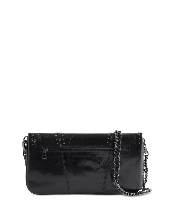 Zadig&Voltaire Rock Studded Vintage Patent Leather Clutch - Black