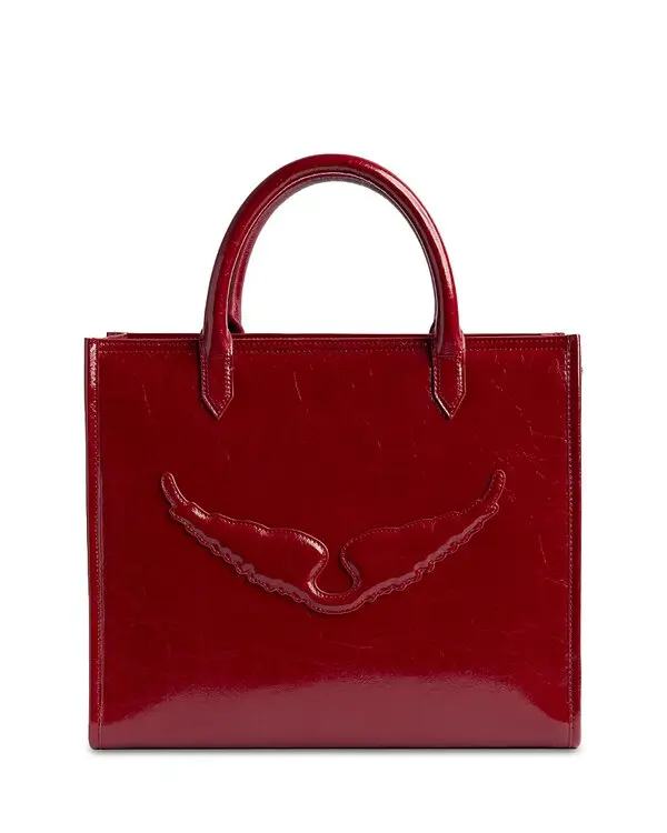 Zadig&Voltaire Angel Crinkled Patent Leather Tote - Power
