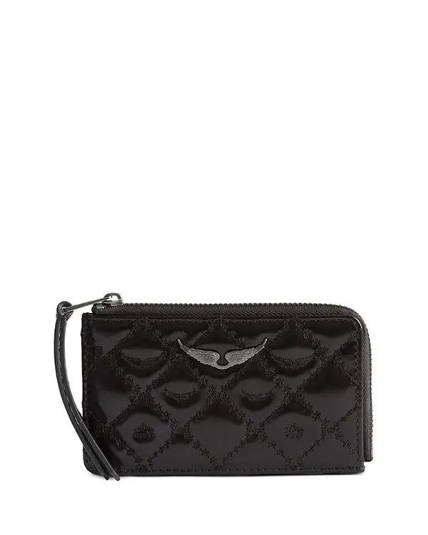 Zadig&Voltaire Zv Vintage Monogram Leather Cardholder - Brownie