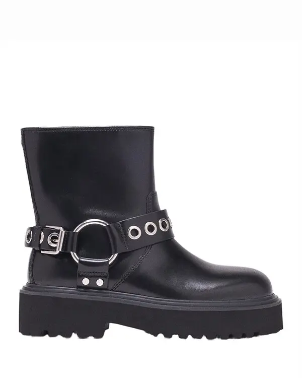 Maje Leather Biker Boots