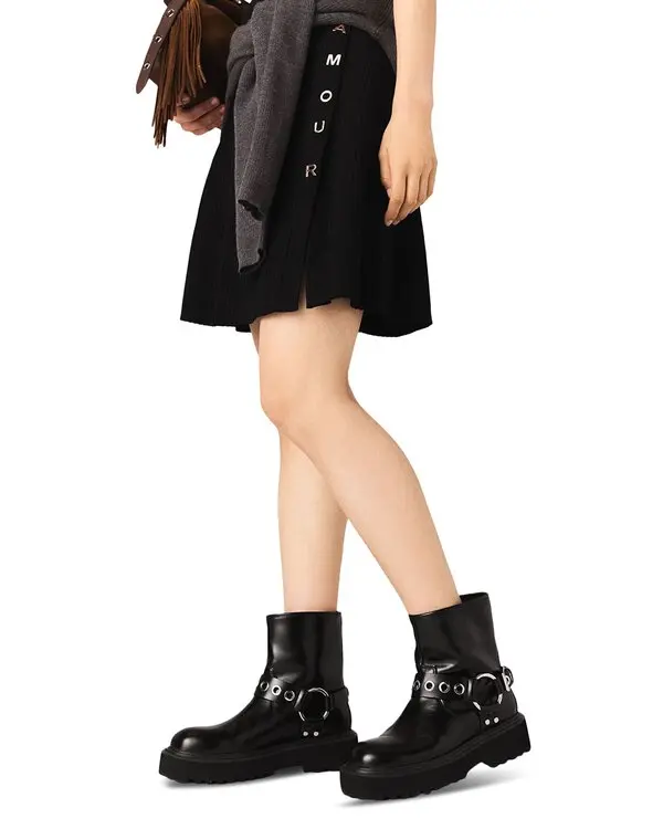 Maje Leather Biker Boots