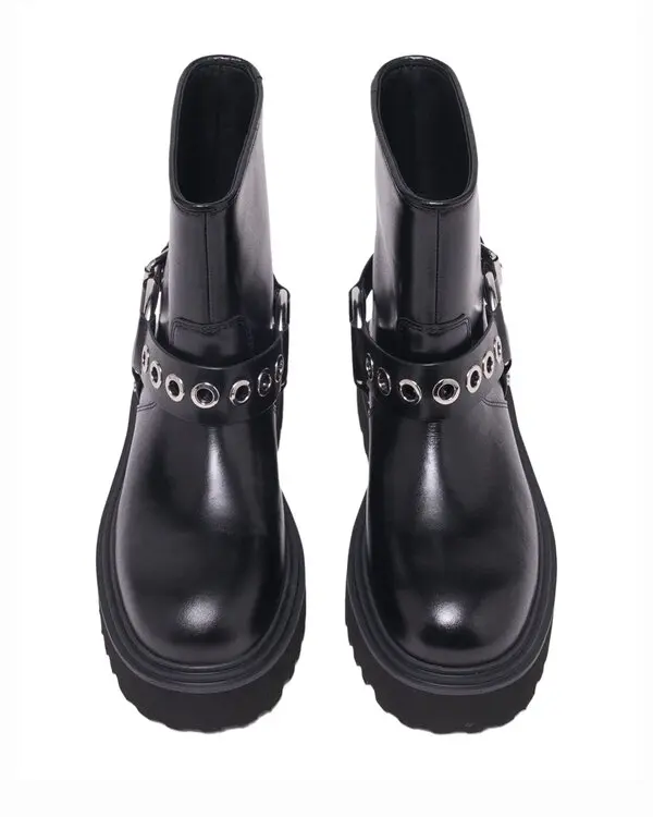 Maje Leather Biker Boots