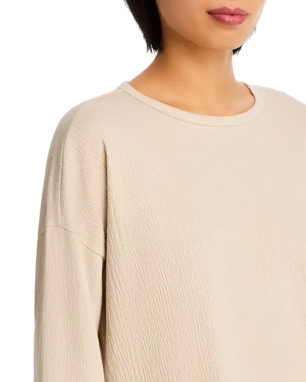 Eileen Fisher Crinkled Jersey Bracelet Sleeve Top