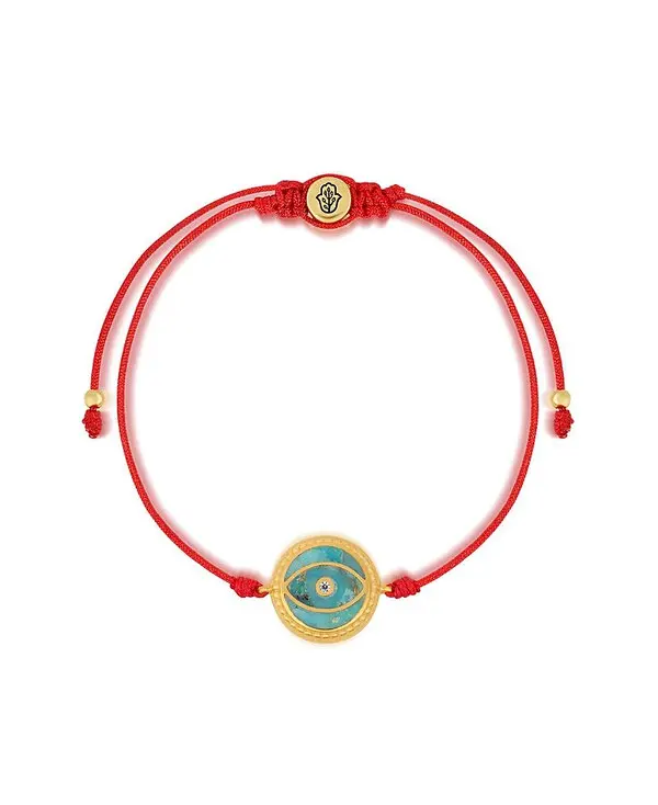 KARMA AND LUCK Universal Harmony Turquoise Evil Eye Red String Bracelet - Red/turquoise