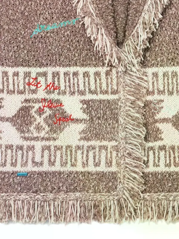 Alanui Patterned Cardigan-coat With Fringed Trim