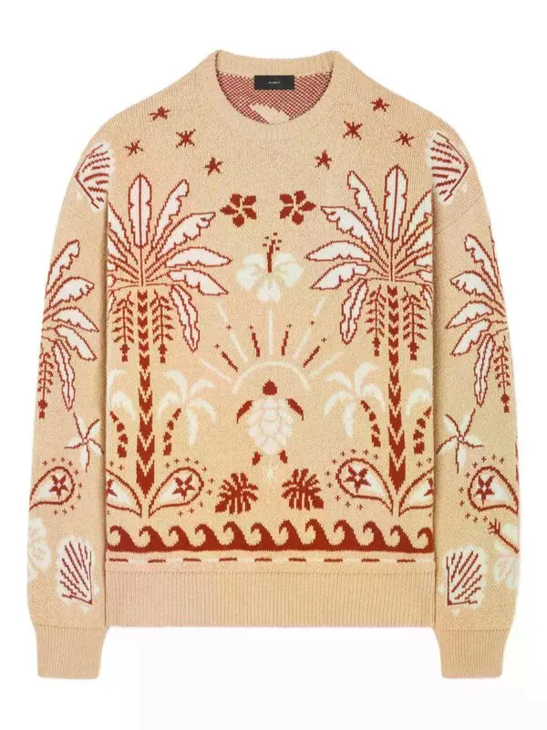 Alanui Palm-tree Sweater - Neutrals