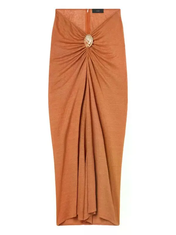 Alanui Gathered Midi Skirt - Orange