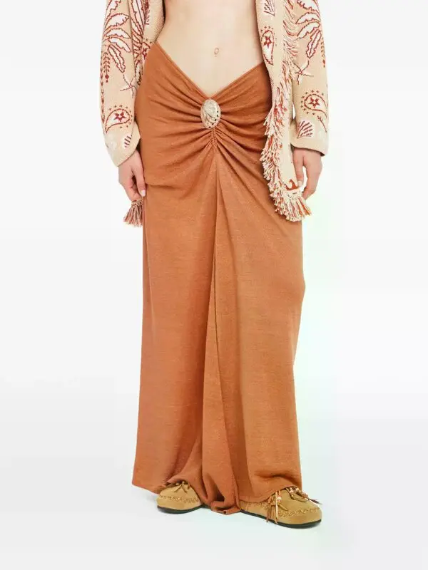 Alanui Gathered Midi Skirt - Orange