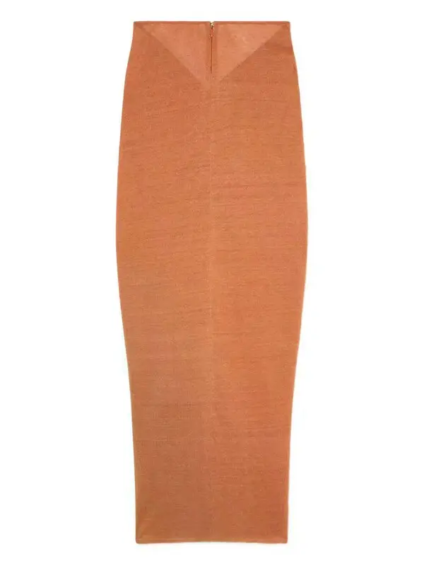 Alanui Gathered Midi Skirt - Orange