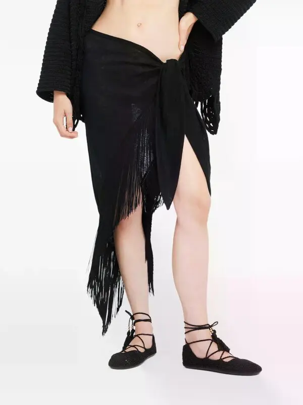Alanui Fringed Pareo Skirt