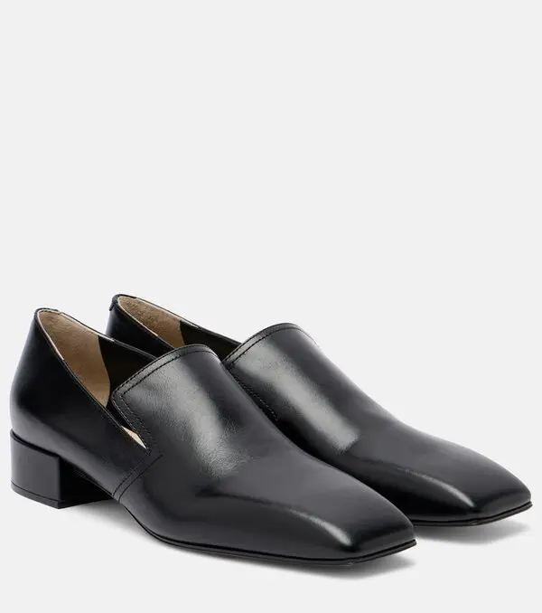CHRISTEN Classic Square Leather Loafers - Black