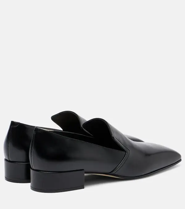 CHRISTEN Classic Square Leather Loafers - Black