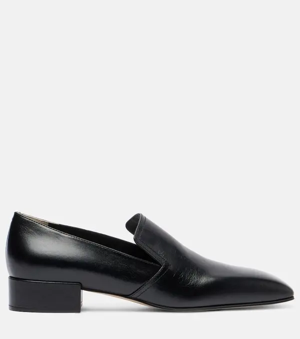 CHRISTEN Classic Square Leather Loafers - Black