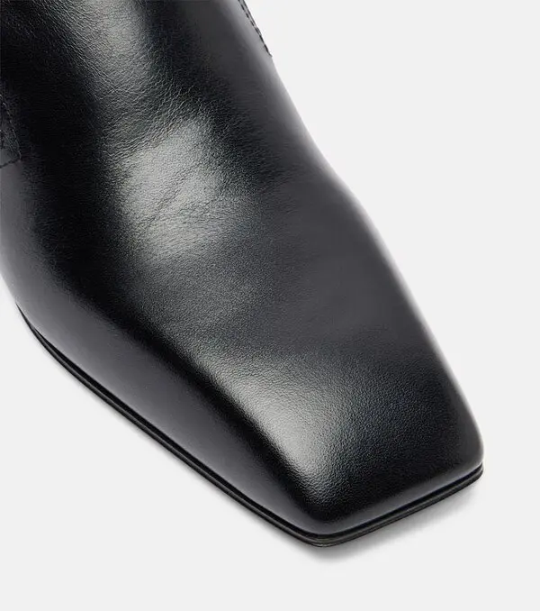 CHRISTEN Classic Square Leather Loafers - Black
