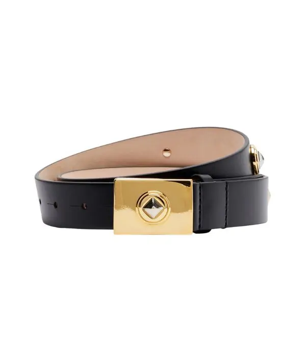 DEHANCHE Medora Studded Leather Belt - Black