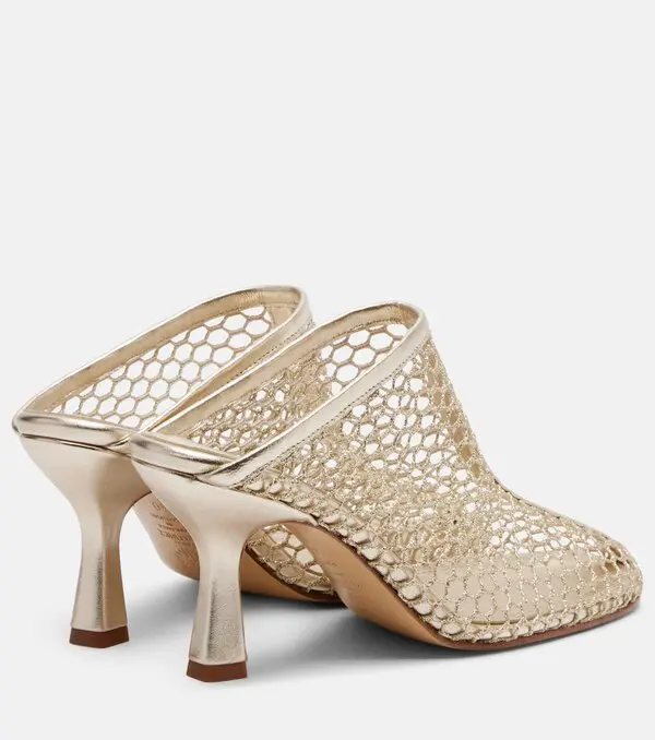 SOULIERS MARTINEZ Giulia Leather-trimmed Mules
