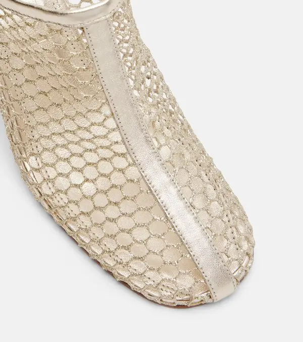 SOULIERS MARTINEZ Giulia Leather-trimmed Mules