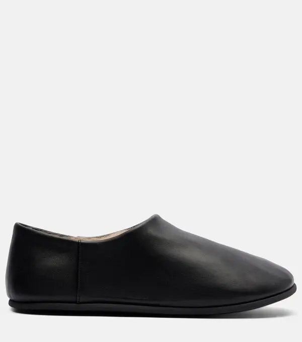 CHRISTEN Leather Slip-on Shoes - Black