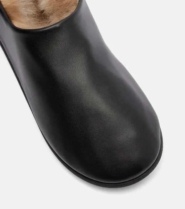 CHRISTEN Leather Slip-on Shoes - Black
