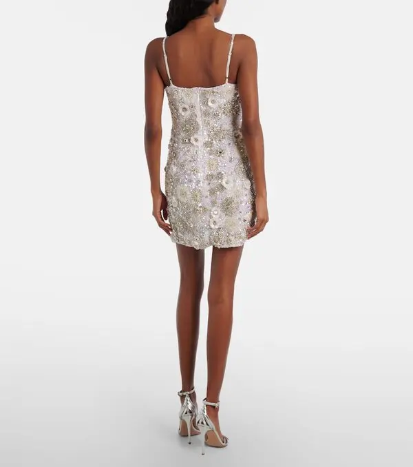 Rachel Gilbert Francesca Embellished Mini Dress - White