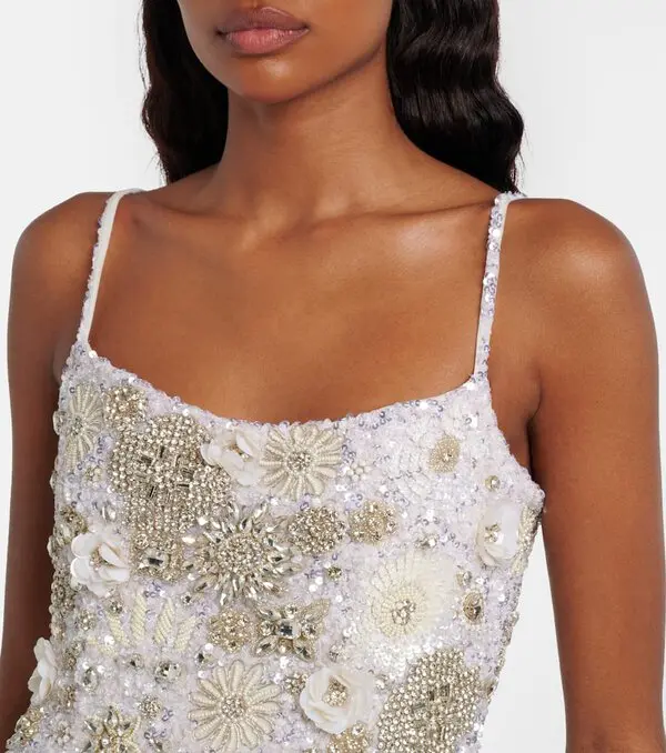 Rachel Gilbert Francesca Embellished Mini Dress - White