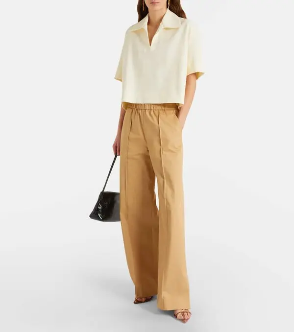 JIL SANDER Cotton Drill Wide-leg Pants