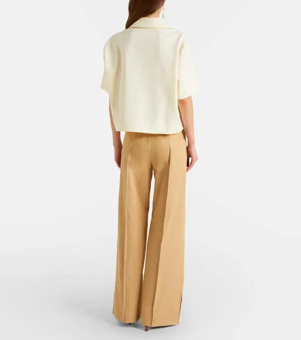 JIL SANDER Cotton Drill Wide-leg Pants