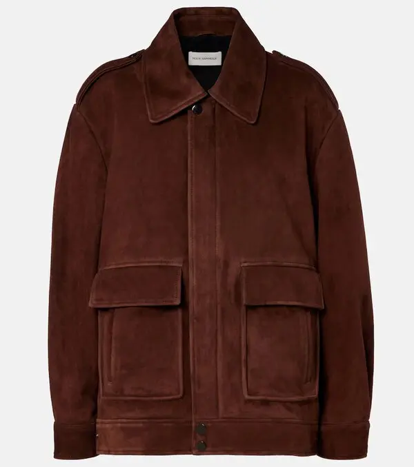 Nour Hammour Drey Suede Field Jacket - Brown