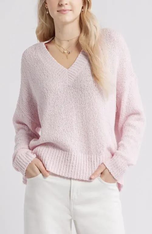 Bp. Oversized V-neck Sweater - Pink Soda
