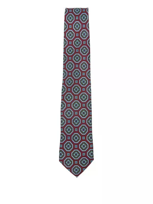 BIGI Geometric-patterned Neck Tie - Red