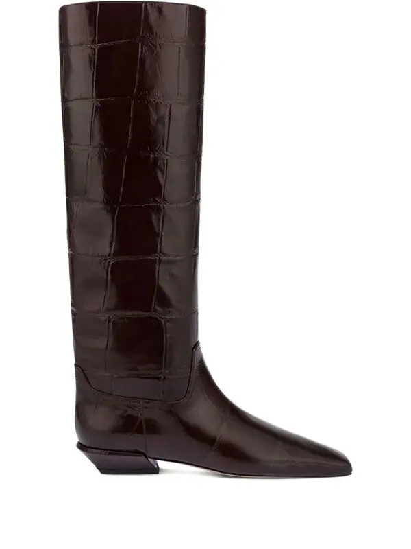 Paris Texas Croc-embossed Leather Boots
