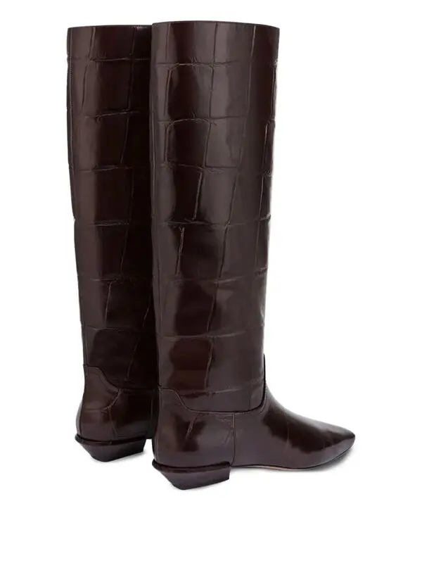 Paris Texas Croc-embossed Leather Boots